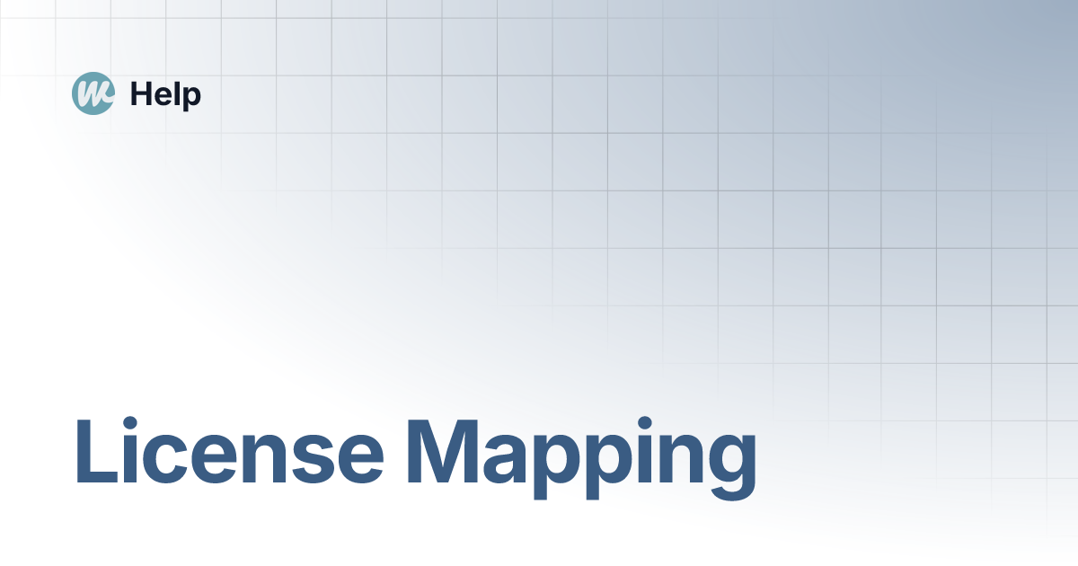 License Mapping | Help